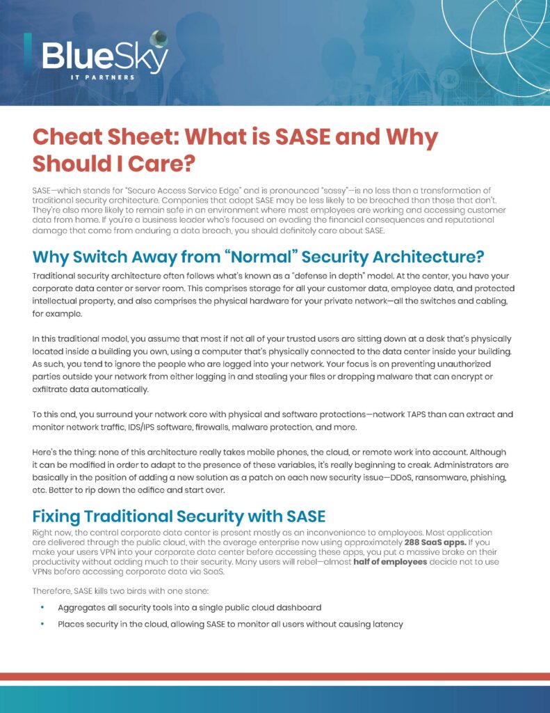 What Is SASE & Why Should You Care? - BlueSky IT Partners